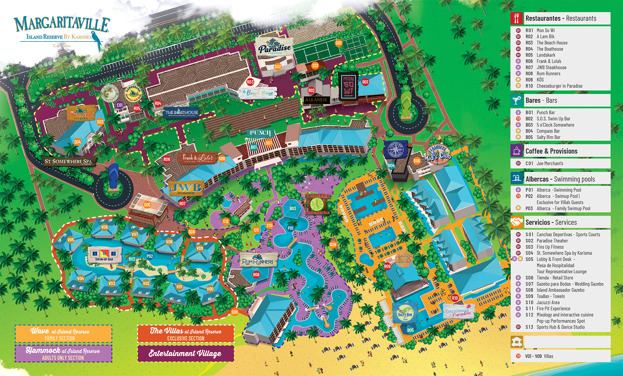 Resort Map | Margaritaville Cap Cana Wave